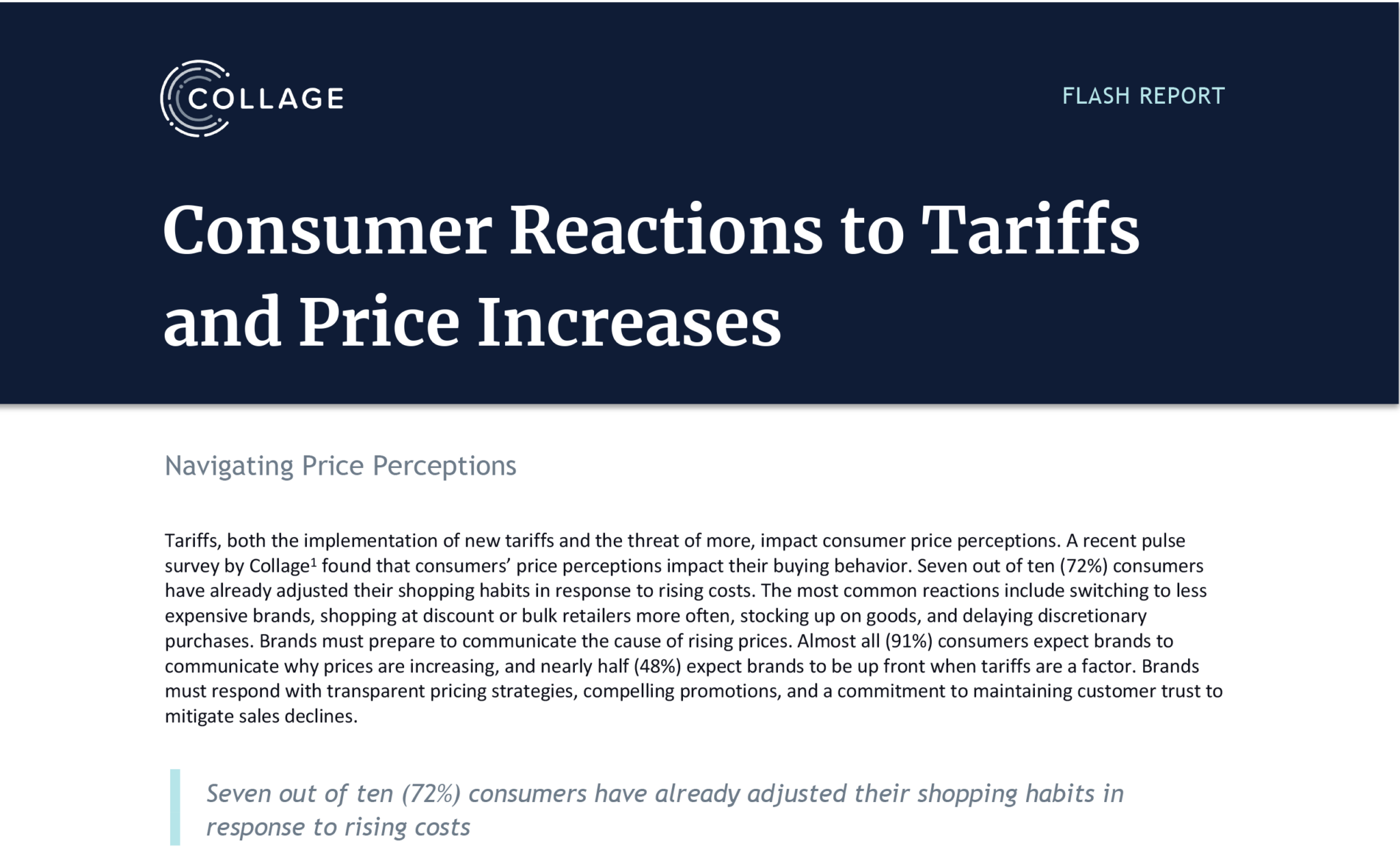 Consumer Reactions to Tariffs and Price Increases - Collage Group